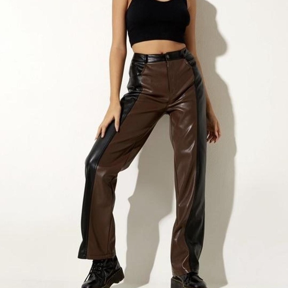 Motel Rocks | Pants & Jumpsuits | Motel Rakata Wide Leg Panel Faux ...